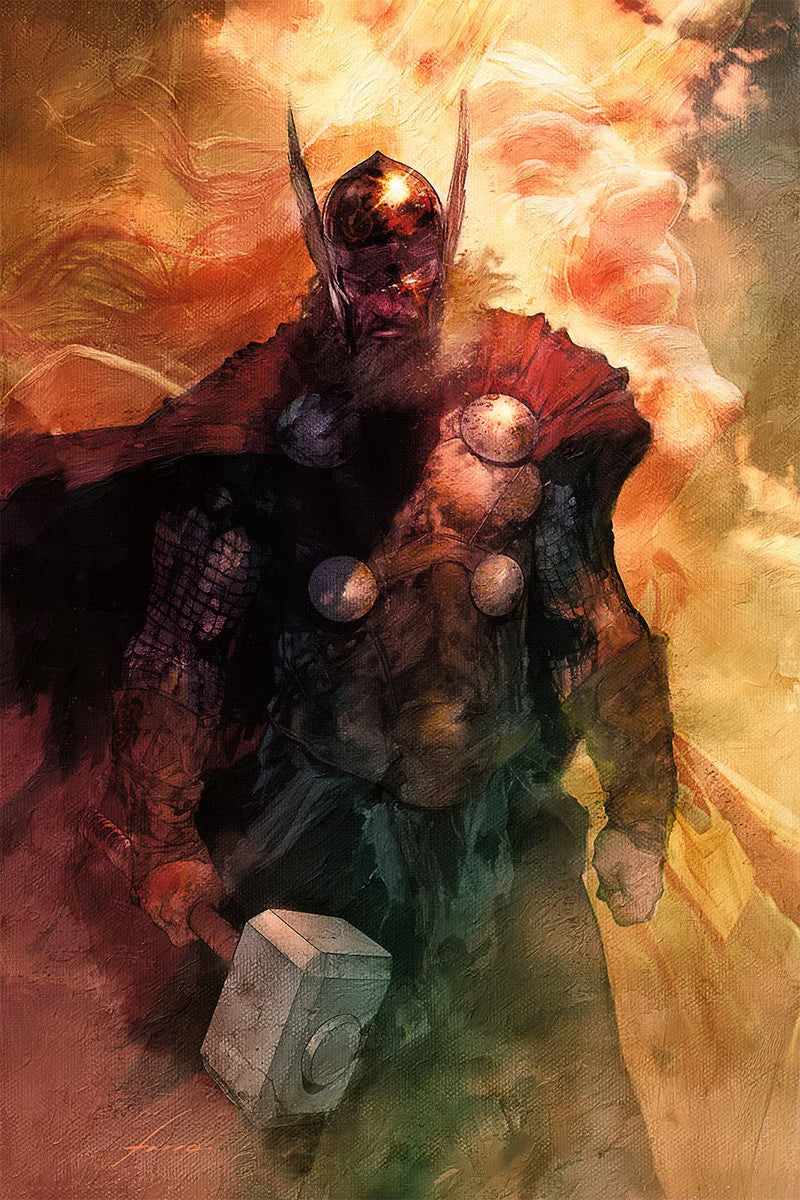 SIGNED Limited Edition Thor Fine Art Print by Viktor Farro – Kirby's Comic Art