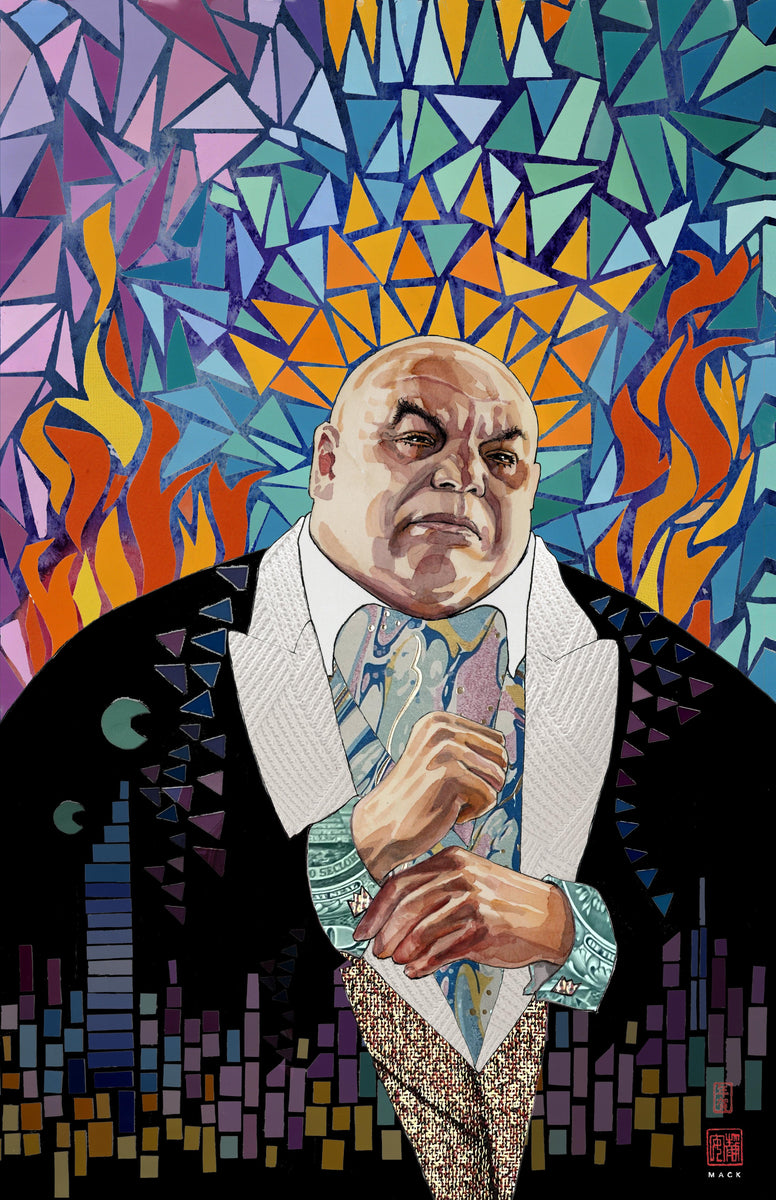 David Mack Original Art Daredevil #28 Kingpin: Mayor Fisk Mixed Media – Kirby's Comic Art
