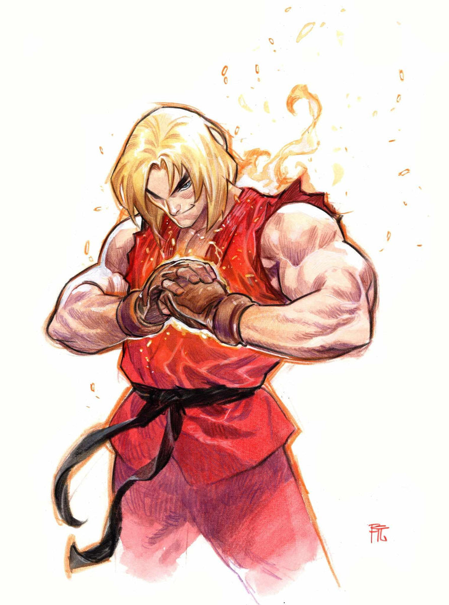 Dike Ruan Original Art Street Fighter Ken Illustration – Kirby's Comic Art