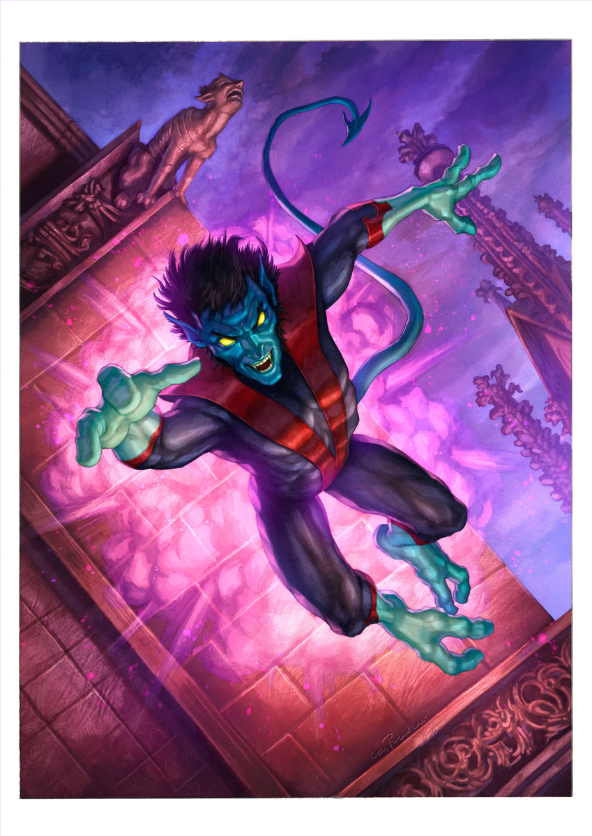 Casey Parsons Original Art Nightcrawler Illustration – Kirby's Comic Art