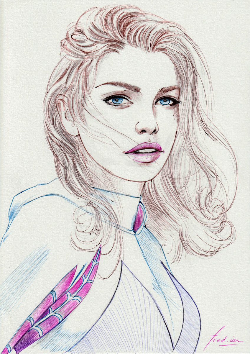 Fred Ian Original Art Spider-Gwen Illustration – Kirby's Comic Art