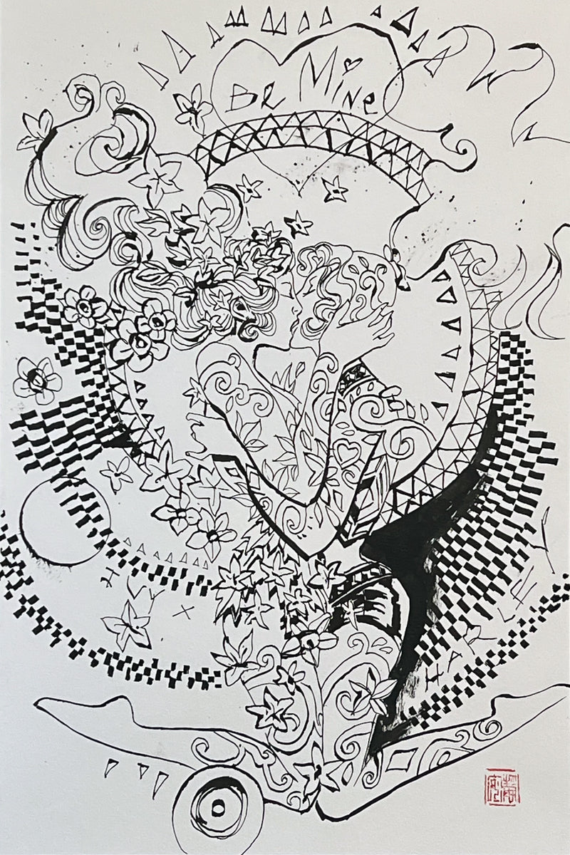 David Mack Original Art 'The Kiss' Poison Ivy & Harley Quinn Brush & I ...