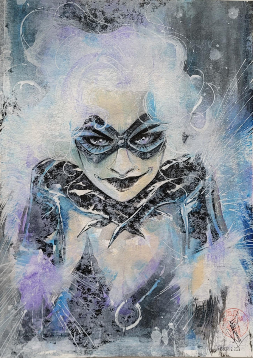 Francesca Fantini Original Art Black Cat Illustration – Kirby's Comic Art