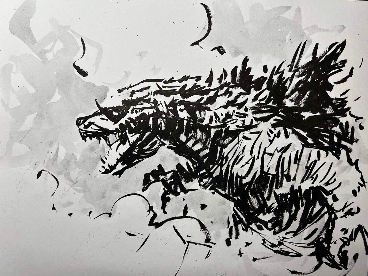 Viktor Farro Original Art Godzilla Ink & Wash Illustration – Kirby's ...