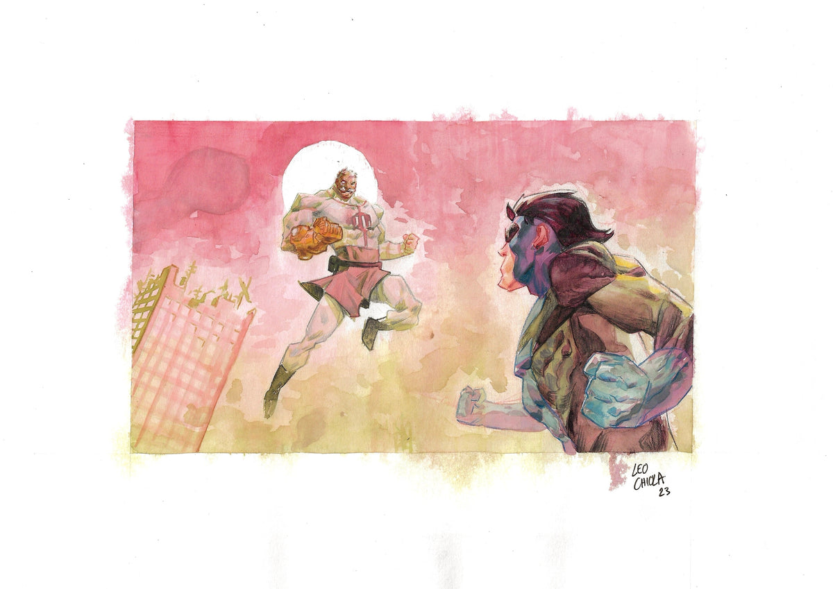 Leo Chiola Original Art Invincible A4 Painting – Kirby's Comic Art