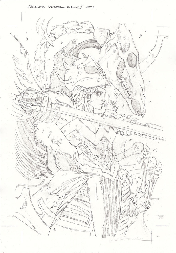Chuma Hill Original Art Absolute Wonder Woman #3 Cover Pencil Prelim ...