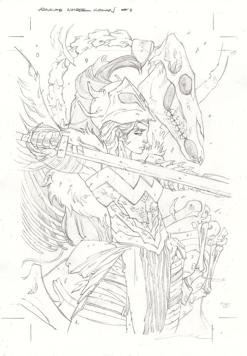 Chuma Hill Original Art Absolute Wonder Woman #3 Cover Pencil Prelim ...