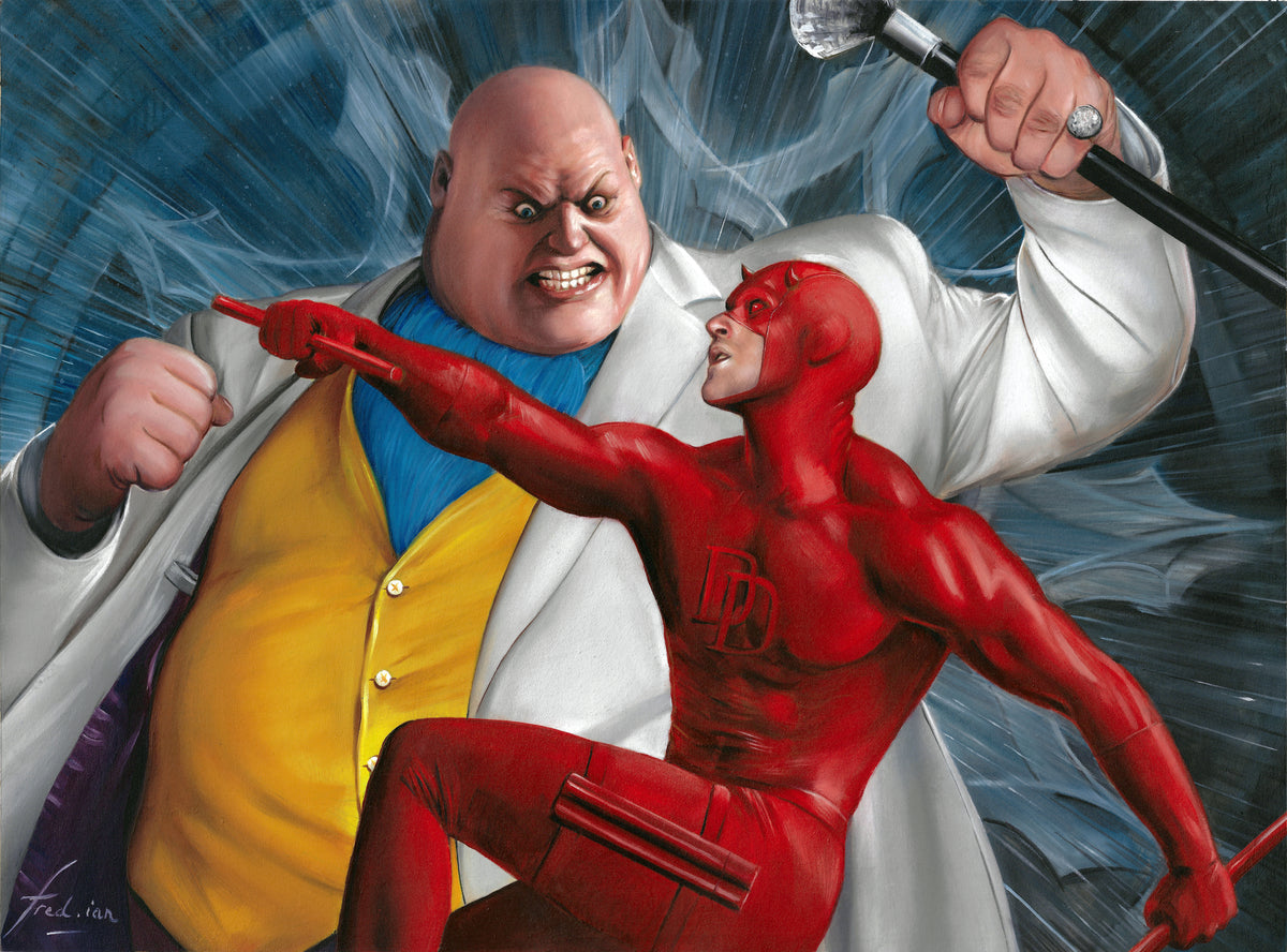 Fred Ian Original Art Daredevil vs Wilson Fisk Marvel Unbound Upper De ...