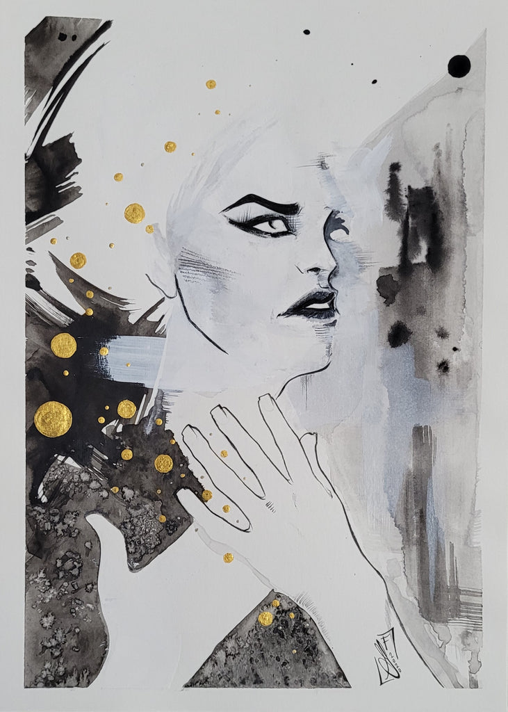 Francesca Fantini Original Art Emma Frost Illustration – Kirby's Comic Art