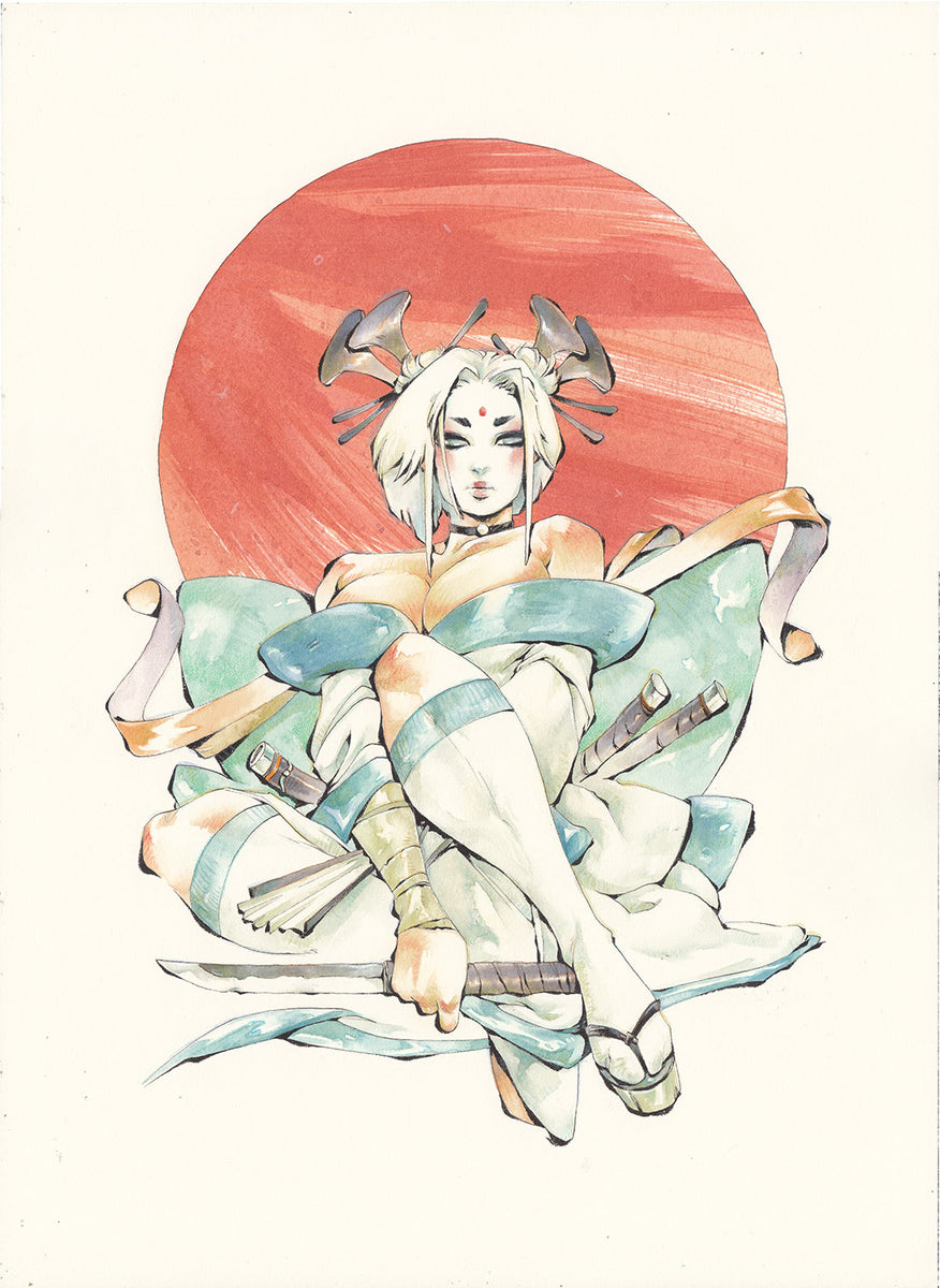 Chuma Hill Original Art 'X-Men Geisha’ Emma Frost – Kirby's Comic Art