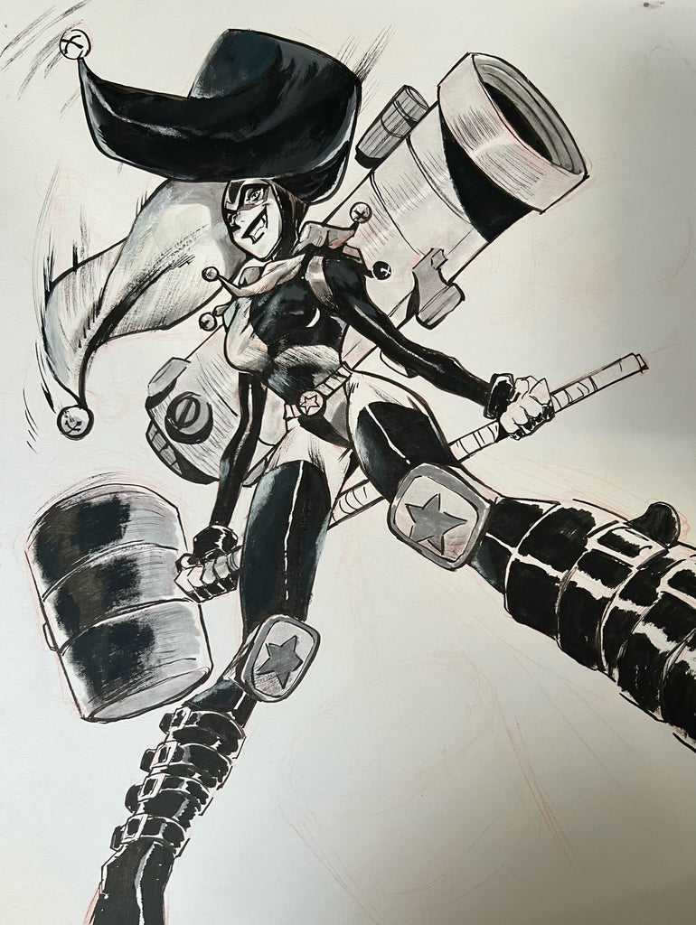 Jon Lam Original Art Harley Quinn Illustration – Kirby's Comic Art
