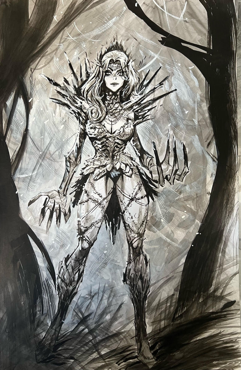 Jon Lam Original Art Poison Ivy Illustration – Kirby's Comic Art