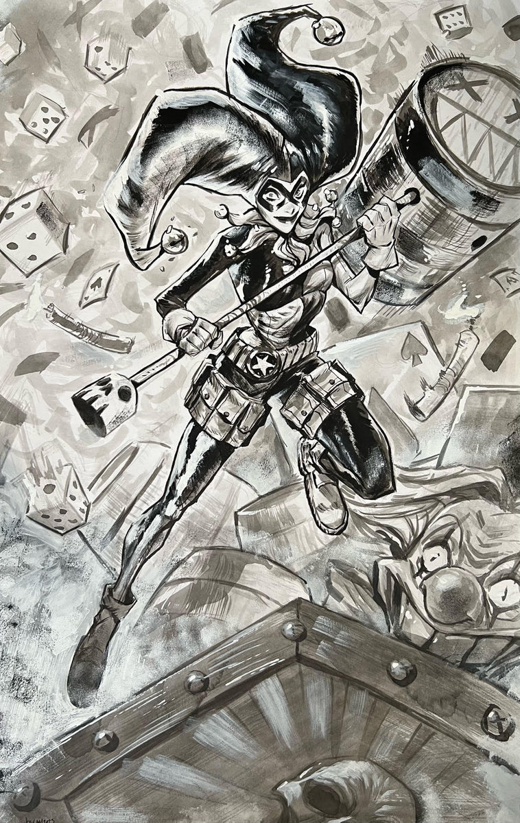Jon Lam Original Art Harley Quinn Illustration – Kirby's Comic Art