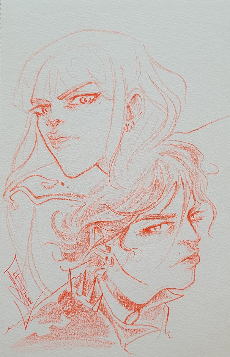 Francesca Fantini Original Art Jessamy and Angel from Stake Sketch ...