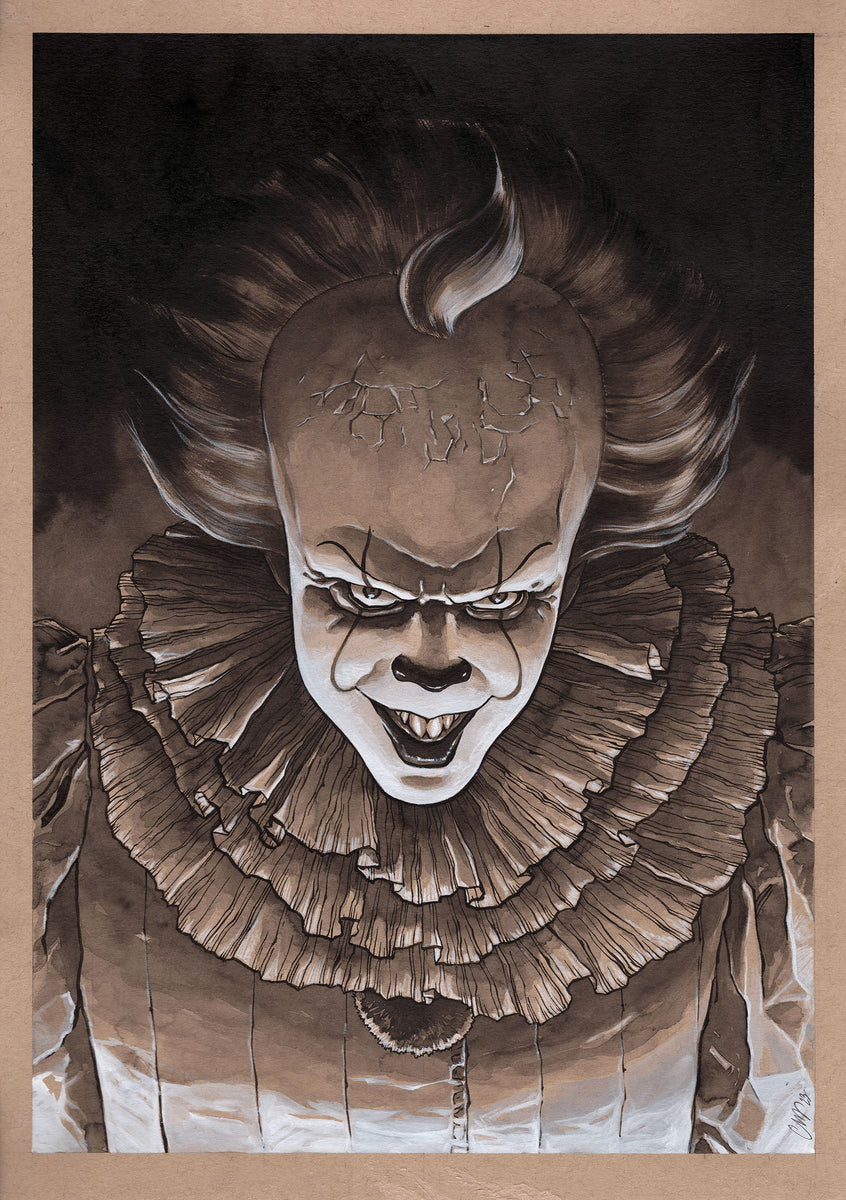 Guillaume Martinez Original Art Pennywise Illustration – Kirby's Comic Art