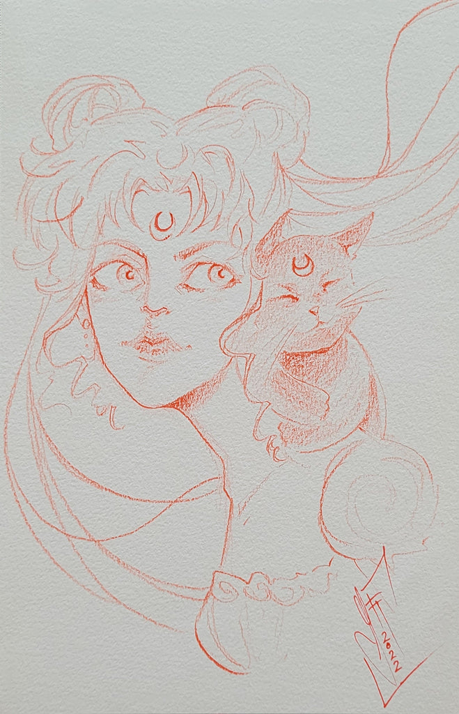 Francesca Fantini Original Art Sailor Moon Sketch – Kirby's Comic Art
