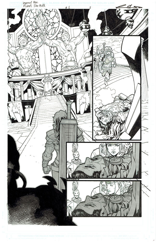 Emilio Laiso Original Art Imperial War: Planet She-Hulk #1 Page 8 ...
