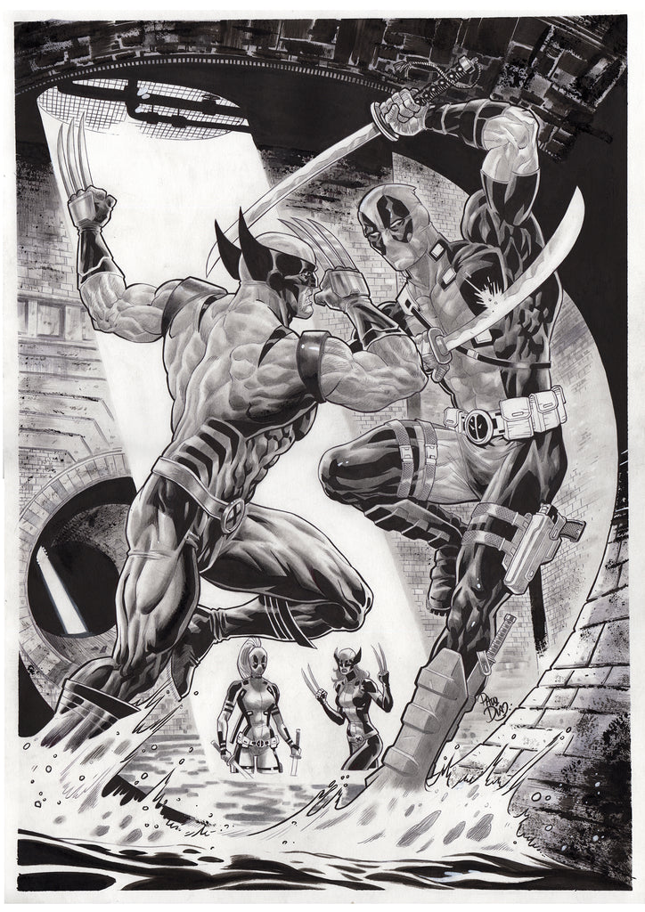 Paco Diaz Original Art Deadpool & Wolverine Illustration – Kirby's ...