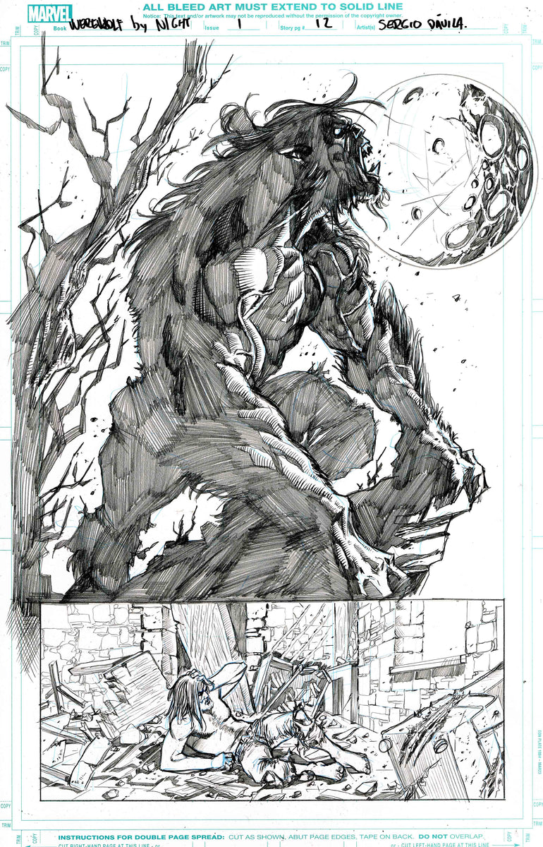Sergio Davila Original Art Werewolf by Night: Red Band #1 Page 12 ...