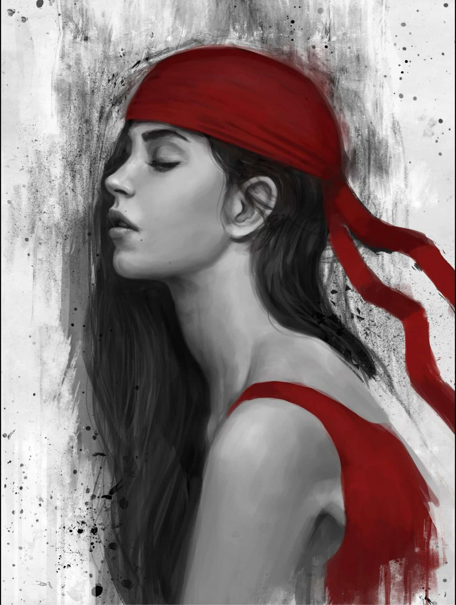 Aaron Bartling Original Art Elektra Illustration – Kirby's Comic Art