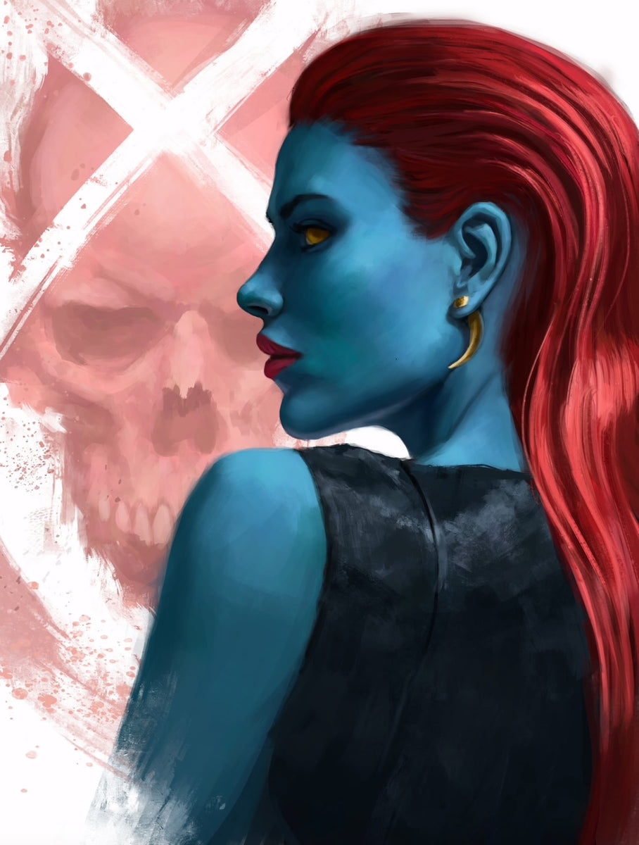 Aaron Bartling Original Art Mystique Illustration – Kirby's Comic Art