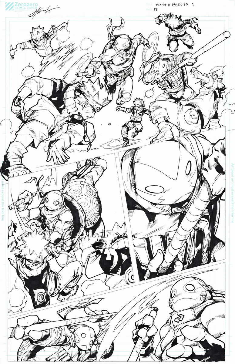 Hendry Prasetya Original Art TMNT X Naruto #1 Page 17 – Kirby's Comic Art