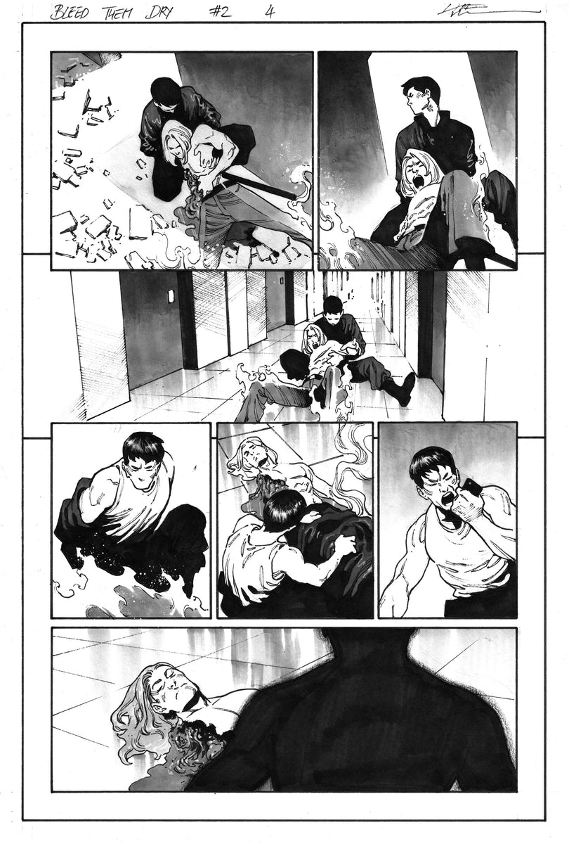 Dike Ruan Original Art Bleed Them Dry #2 Page 4 – Kirby's Comic Art