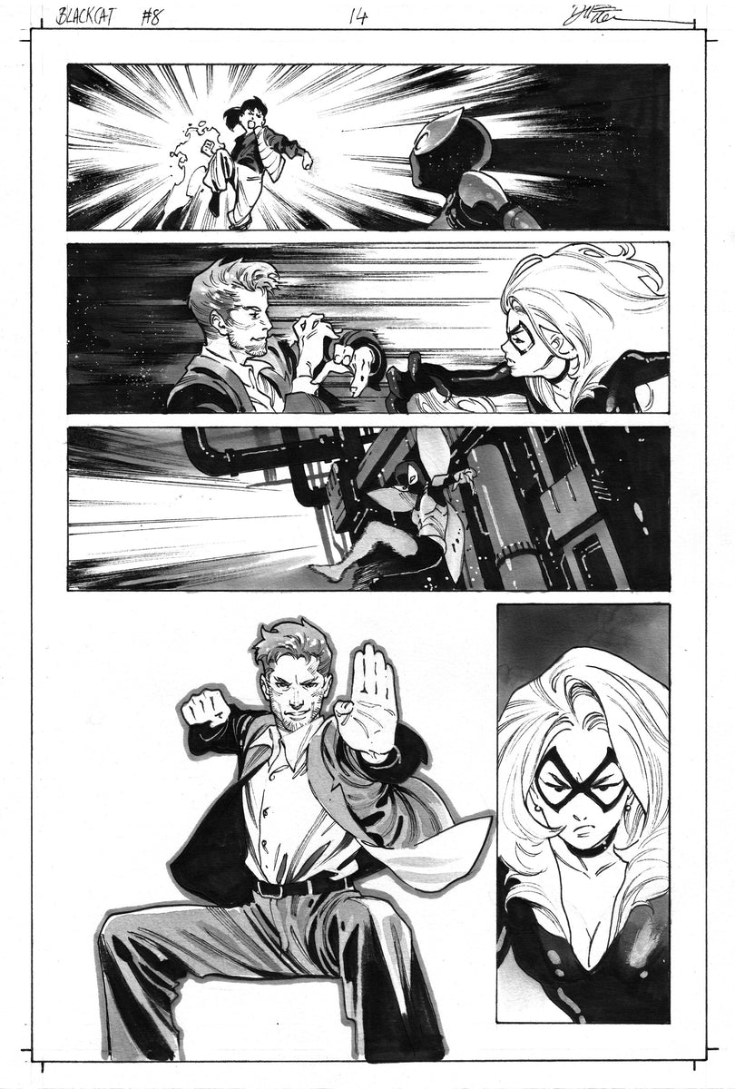 Dike Ruan Original Art Black Cat #8 Page 14 – Kirby's Comic Art
