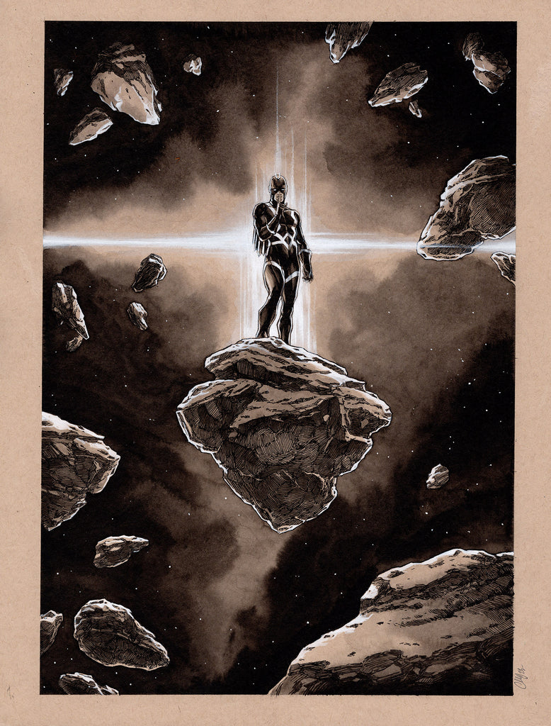 Guillaume Martinez Original Art Black Bolt Illustration – Kirby's Comic Art