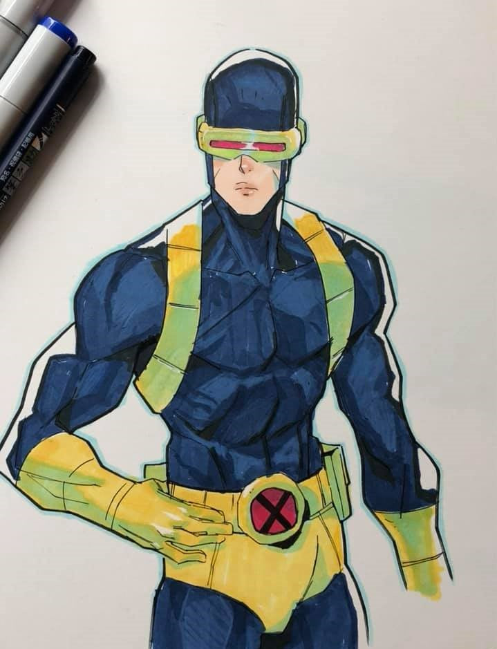 Jon Lam Original Art Cyclops Colour Illustration – Kirby's Comic Art