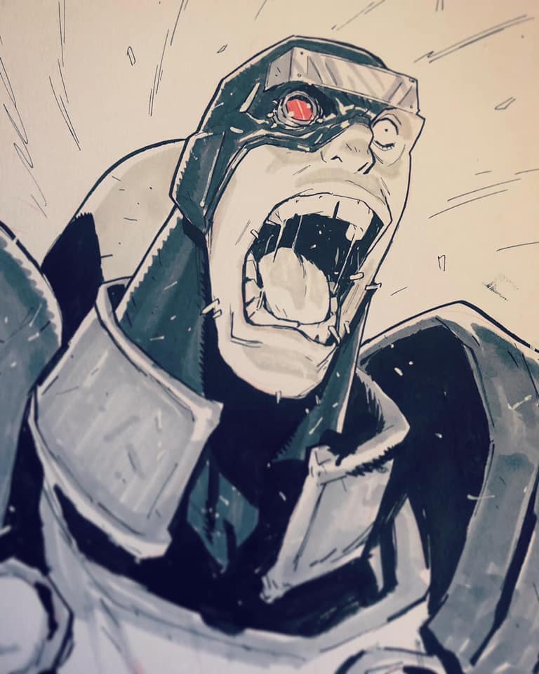 Jon Lam Original Art Fatman From Spriggan Illustration – Kirby's Comic Art