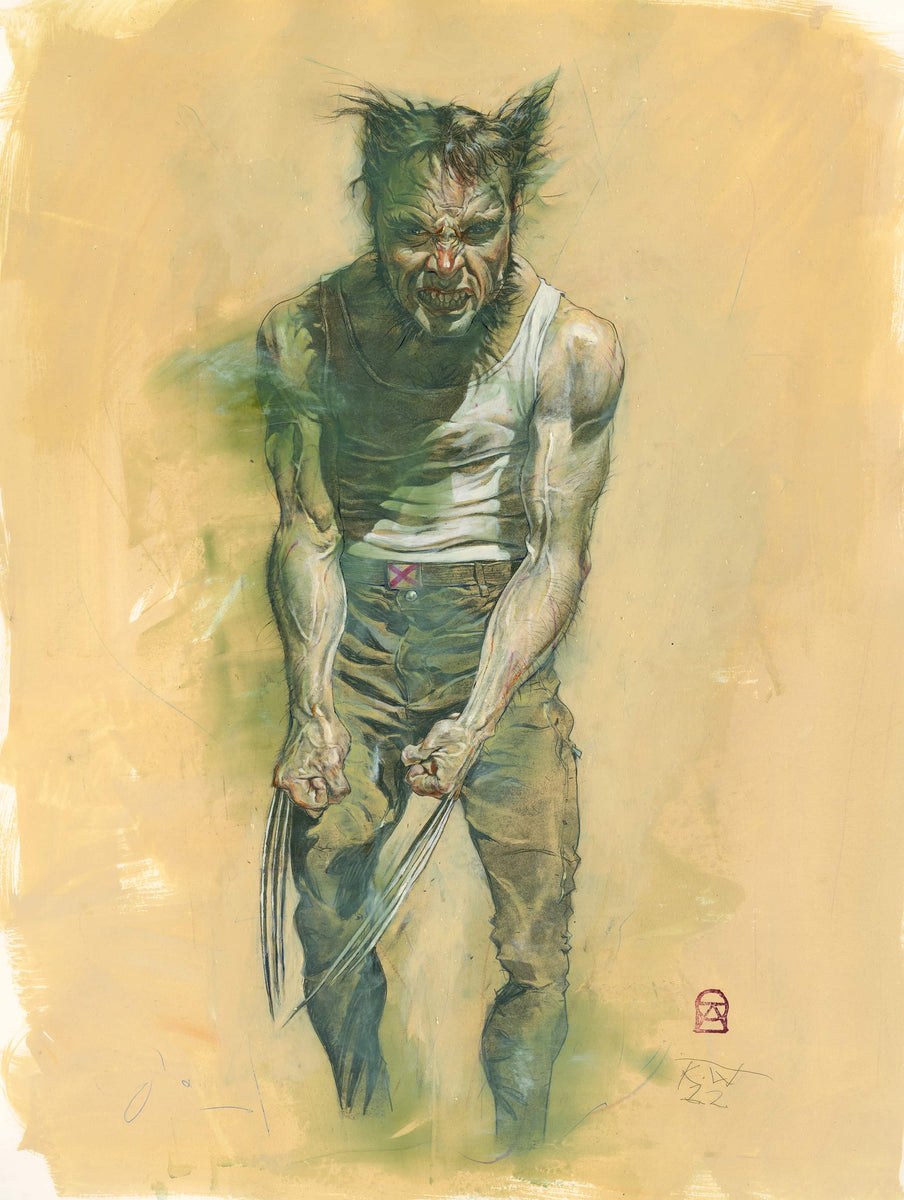 Kent Williams Original Art Wolverine Illustration – Kirby's Comic Art